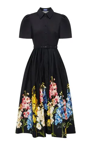 LEO LIN Bianca Cotton Midi Dress - Black