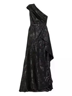 SAIID KOBEISY One-shoulder Brocade Gown