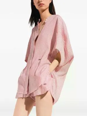 Stella McCartney Striped Silk Shorts - Pink