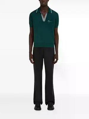 FERRAGAMO Striped-collar T-shirt