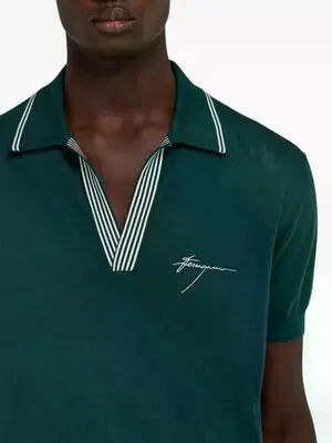 FERRAGAMO Striped-collar T-shirt