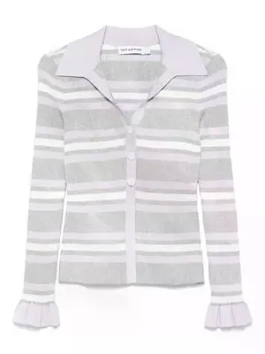 SELF-PORTRAIT Striped Cardigan - Grey