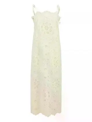 Zimmermann Floral-embroidered Dress - Neutrals