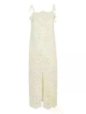 Zimmermann Floral-embroidered Dress - Neutrals