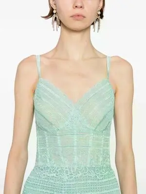 SAIID KOBEISY Lace Long Dress - Green
