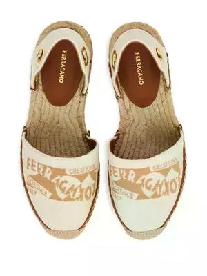FERRAGAMO Logo-jacquard Wedge Espadrilles