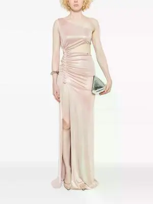 NISSA Open-back Ruched Maxi Dress - Pink
