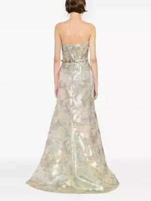 SAIID KOBEISY Brocade Long Dress - Grey