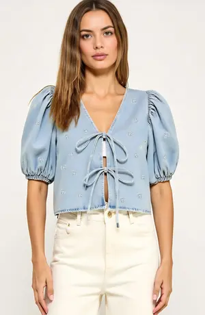 Modenaire Tie Detailed Tops