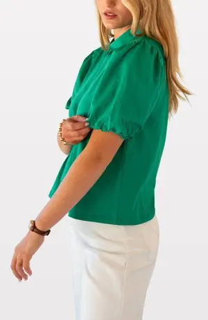 VOYAGEUR BY MERSEA Francie Collar Top - Spring Green