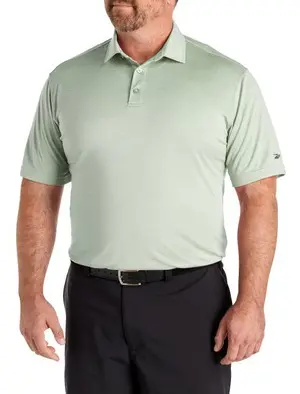 REEBOK Big & Tall Performance Heather Polo Shirt - Dew