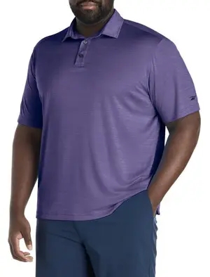 REEBOK Big & Tall Performance Heather Polo Shirt Movement Purple