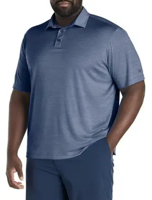 REEBOK Big & Tall Performance Heather Polo Shirt - Navy Heather