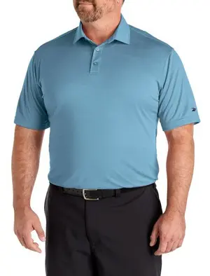 REEBOK Big & Tall Performance Heather Polo Shirt - Warped Blue