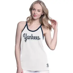 G-III 4HER BY CARL BANKS New York Yankees Curveball Tank Top - White