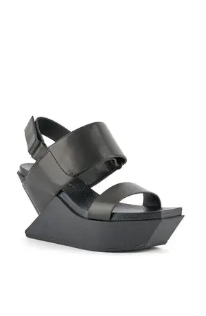 United Nude Delta Wedge Sandal With Adjustable Straps - Black