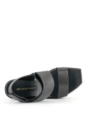 United Nude Delta Wedge Sandal With Adjustable Straps - Black