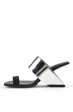 United Nude Loop Toe High Heel Sandals - Mirror Silver Ii