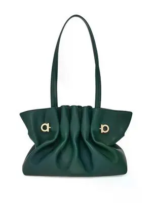 FERRAGAMO Ruched Shoulder Bag - Green