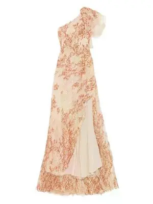 SAIID KOBEISY One-shoulder Embroidered Dress