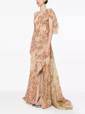 SAIID KOBEISY One-shoulder Embroidered Dress