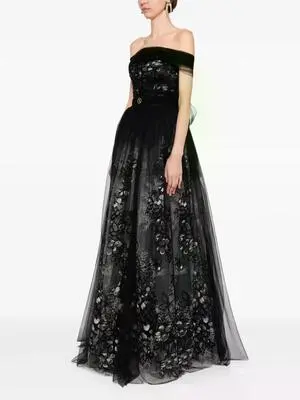 SAIID KOBEISY Gathered Tulle Gown