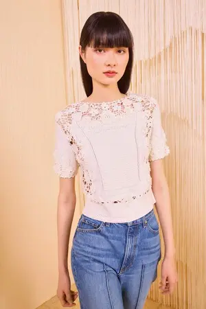 Ulla Johnson Stella Short Sleeve Knit Top - Pristine