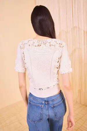 Ulla Johnson Stella Short Sleeve Knit Top - Pristine