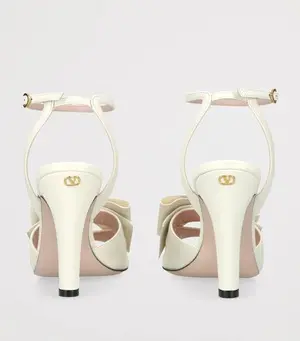 Valentino Garavani Bowow Leather Heeled Sandals - Beige