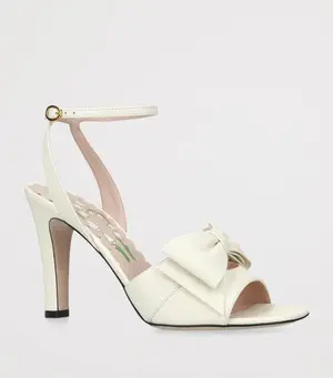 Valentino Garavani Bowow Leather Heeled Sandals - Beige