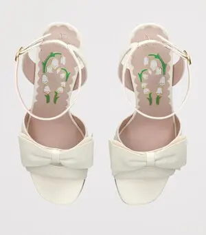 Valentino Garavani Bowow Leather Heeled Sandals - Beige
