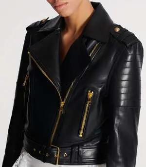 Balmain Leather Biker Jacket