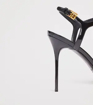 Balmain Patent Leather Heeled Mules - Black