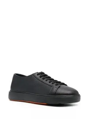 Santoni Leather Low-top Sneakers - Black