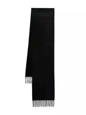Max Mara Embroidered-logo Cashmere Scarf - Black