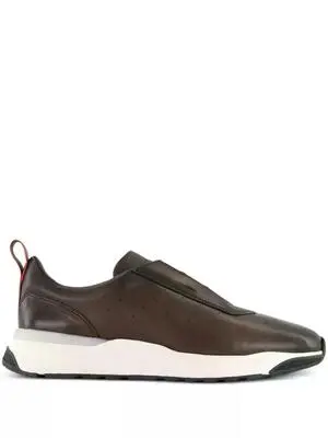 Santoni Leather Sneakers - Brown