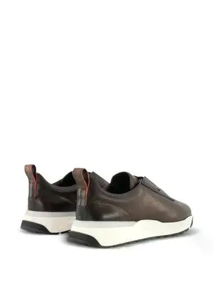 Santoni Leather Sneakers - Brown