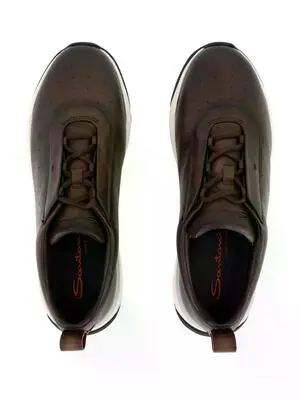Santoni Leather Sneakers - Brown