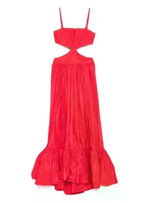 SAIID KOBEISY Taffeta Midi Dress - Red