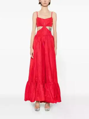 SAIID KOBEISY Taffeta Midi Dress - Red