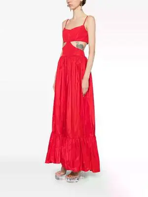 SAIID KOBEISY Taffeta Midi Dress - Red