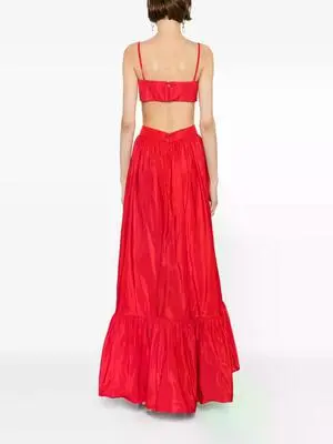SAIID KOBEISY Taffeta Midi Dress - Red