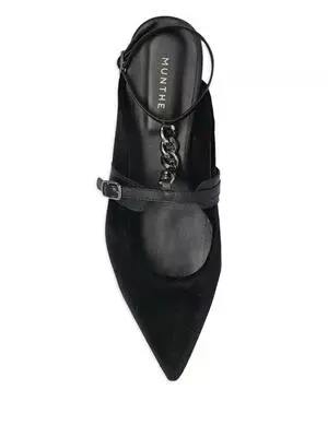 Munthe Chain-embellished Flat Mules - Black