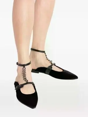 Munthe Chain-embellished Flat Mules - Black