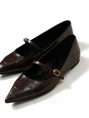 TWINSET Crocodile-effect Ballet Flats