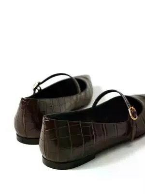 TWINSET Crocodile-effect Ballet Flats