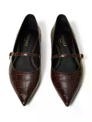 TWINSET Crocodile-effect Ballet Flats