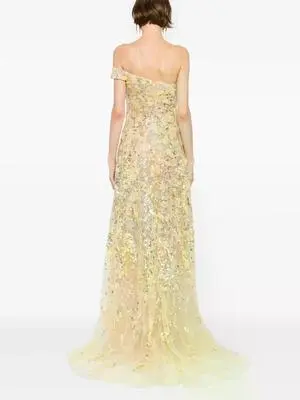 SAIID KOBEISY Off-shoulder Embroidered Dress