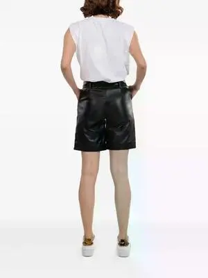 POCHE PARIS Camille High-waisted Leather Shorts