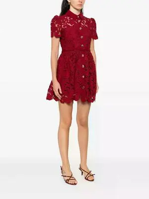 SELF-PORTRAIT Floral-lace Mini Dress
